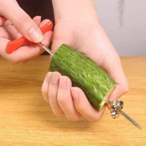 Aichoic Fruit Spiral Knife Spiral Knife Vegetable Coiler Scroller Stainless Steel Magic Scroller Creative Model Cucumber knife Fruit and Vegetable Spiral Twist