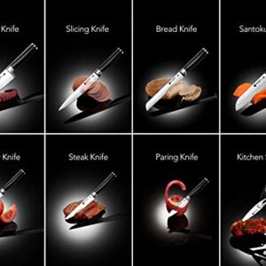 WIZEKA Knife Set, NSF Certified 15pcs Kitchen Knife Set, 1.4116 German Stainless Steel Knife Sets for Kitchen With Block, Full Tang Design&Comfortable Anti-Slip Handle, Black Knight Series