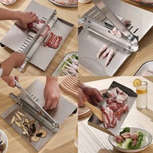 Frozen Meat Cutter Manual Slicer Chopper 10.4inch Stainless Steel for Rib Beef Mutton Vegetable Whole Chicken