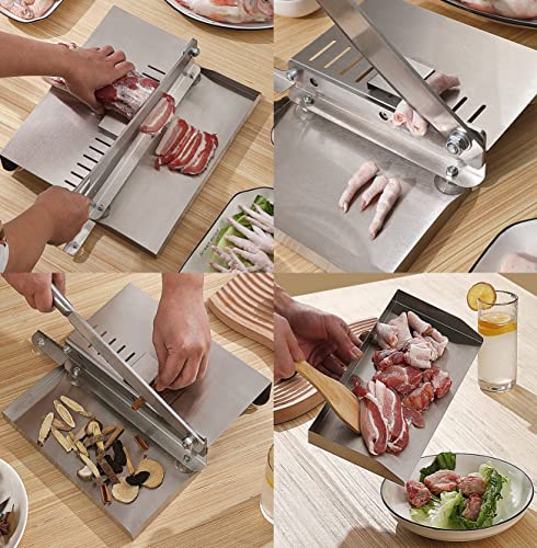 Frozen Meat Cutter Manual Slicer Chopper 10.4inch Stainless Steel for Rib Beef Mutton Vegetable Whole Chicken