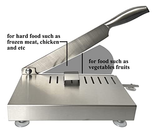 Frozen Meat Cutter Manual Slicer Chopper 10.4inch Stainless Steel for Rib Beef Mutton Vegetable Whole Chicken