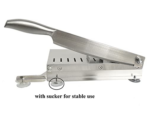 Frozen Meat Cutter Manual Slicer Chopper 10.4inch Stainless Steel for Rib Beef Mutton Vegetable Whole Chicken