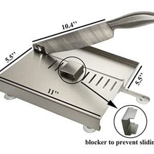 Frozen Meat Cutter Manual Slicer Chopper 10.4inch Stainless Steel for Rib Beef Mutton Vegetable Whole Chicken