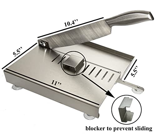 Frozen Meat Cutter Manual Slicer Chopper 10.4inch Stainless Steel for Rib Beef Mutton Vegetable Whole Chicken