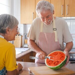 2Pcs 2-in-1 Watermelon Fork Slicer, Watermelon Slicer Cutter Stainless Steel Fruit Forks Slicer Tool for Summer Family Parties Camping Watermelon Cutting Artifact