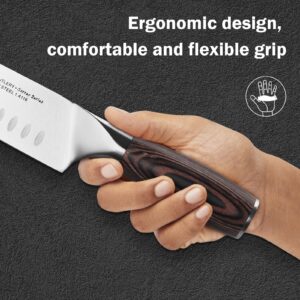 TUO 12 inch Slicing Carving Knife - Ultra Sharp Kitchen Long Slicer for Meat and Vegetable - German HC Stainless Steel Granton Edge- Ergonomic Pakkawood Handle with Gift Box - Osprey Series