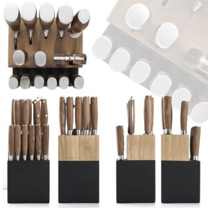 Kangdelun Natura Series 15 PCS Knife Block Set, Ultra Sharp High Carbon Stainless Steel with Wooden Handle