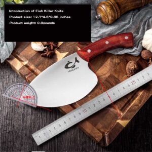 HENWAFX Seafood Market Aquatic Fish Knives Professional Tool Kitchen Knife Sharp Slaughter Fish Special Knife Meat Cleaver (forging)