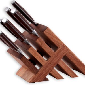 Messermeister Avanta 10-Piece Pakkawood Knife Block Set - German X50 Stainless Steel - Includes 4 Speciality Knives, Heavy-Weight Fork, 4 Steak Knives & Magnetic Knife Block