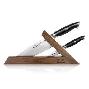 cangshan thomas keller signature collection swedish powder steel forged, 3-piece tai block, walnut, black