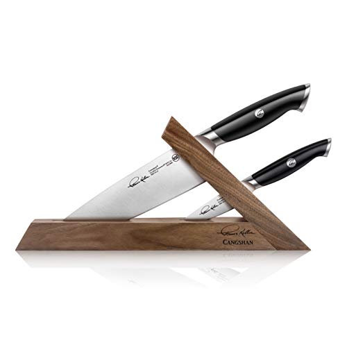 Cangshan Thomas Keller Signature Collection Swedish Powder Steel Forged, 3-Piece TAI Block, Walnut, Black