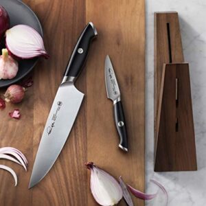 Cangshan Thomas Keller Signature Collection Swedish Powder Steel Forged, 3-Piece TAI Block, Walnut, Black