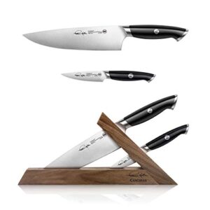 Cangshan Thomas Keller Signature Collection Swedish Powder Steel Forged, 3-Piece TAI Block, Walnut, Black