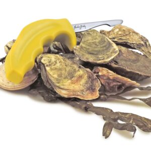 Swissmar Shucker Paddy Universal Oyster Knife, Yellow Handle, 8 x 2.5 x 1 inches