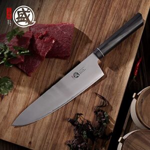 MITSUMOTO SAKARI 8 inch Gyuto Cooking Knife, Hand Forged Kitchen Meat Knife, Professional Japanese Chef Knife (G10 Handle & Gift Box)