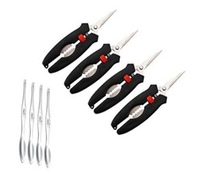 criativo live seafood scissors, lobster scissors, crab scissors, seafood tools 4pcs and lobster forks 4 pcs