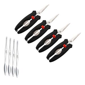 Criativo live Seafood Scissors, Lobster Scissors, Crab Scissors, Seafood Tools 4Pcs and Lobster Forks 4 Pcs