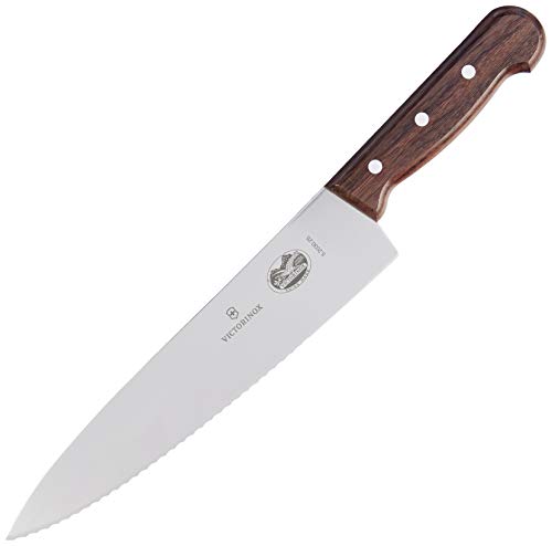 Victorinox 10-Inch Wavy/Straight Edge Sandwich Knife, Rosewood Handle