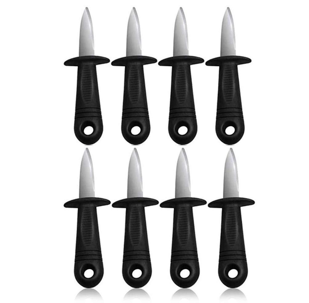 Dhieong 8 Pack Oyster Knife Oyster Shucking Knives Shucker - Stainless Steel Oyster Shucker Shucker Oyster Shuckers with Non Slip Handle for Clam Crab Shellfish Seafood Opener