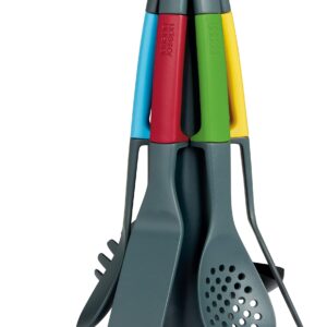 Casdon Joseph Joseph Elevate | Colourful Kitchen Utensil Set for Children Aged 3 Years & Up | Comes with Rotating Storage Stand!