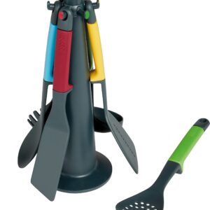 Casdon Joseph Joseph Elevate | Colourful Kitchen Utensil Set for Children Aged 3 Years & Up | Comes with Rotating Storage Stand!