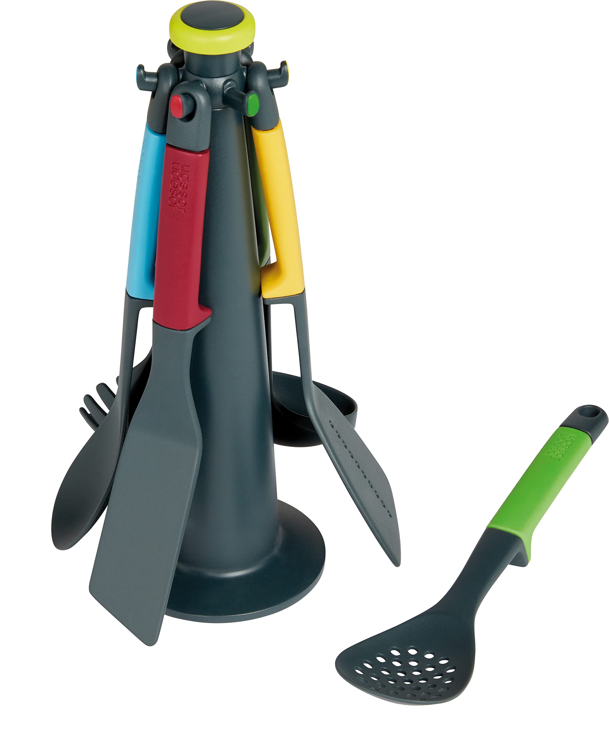 Casdon Joseph Joseph Elevate | Colourful Kitchen Utensil Set for Children Aged 3 Years & Up | Comes with Rotating Storage Stand!