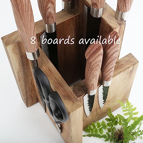 Resafy Magnetic Knife Block Knives Display Stable Board Holder Rack Magnetic Stands with Strong Enhanced Magnets on Both Sides Anti-slip Feet