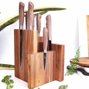 Resafy Magnetic Knife Block Knives Display Stable Board Holder Rack Magnetic Stands with Strong Enhanced Magnets on Both Sides Anti-slip Feet