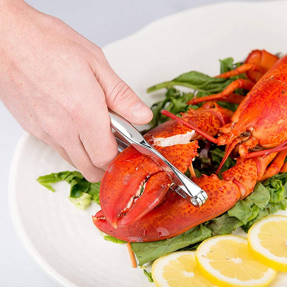 Crab Leg Crackers and Tools, Seafood Tools Set and Picks Set includes 2 Crab Crackers, 2 Lobster Shell Forks, 2 Crab Leg Forks, 2 Seafood Scissors and 1 Storage Bag