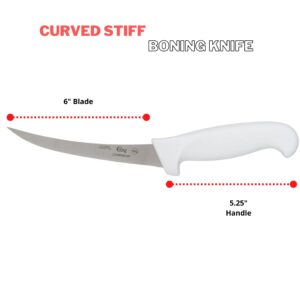 Boning Knives 6" With White Handles Curved Stiffor meat processing, Choice Boining Knife bonung knifes for brisket cutting,professional deboning knife boning trimming chef knife, curved