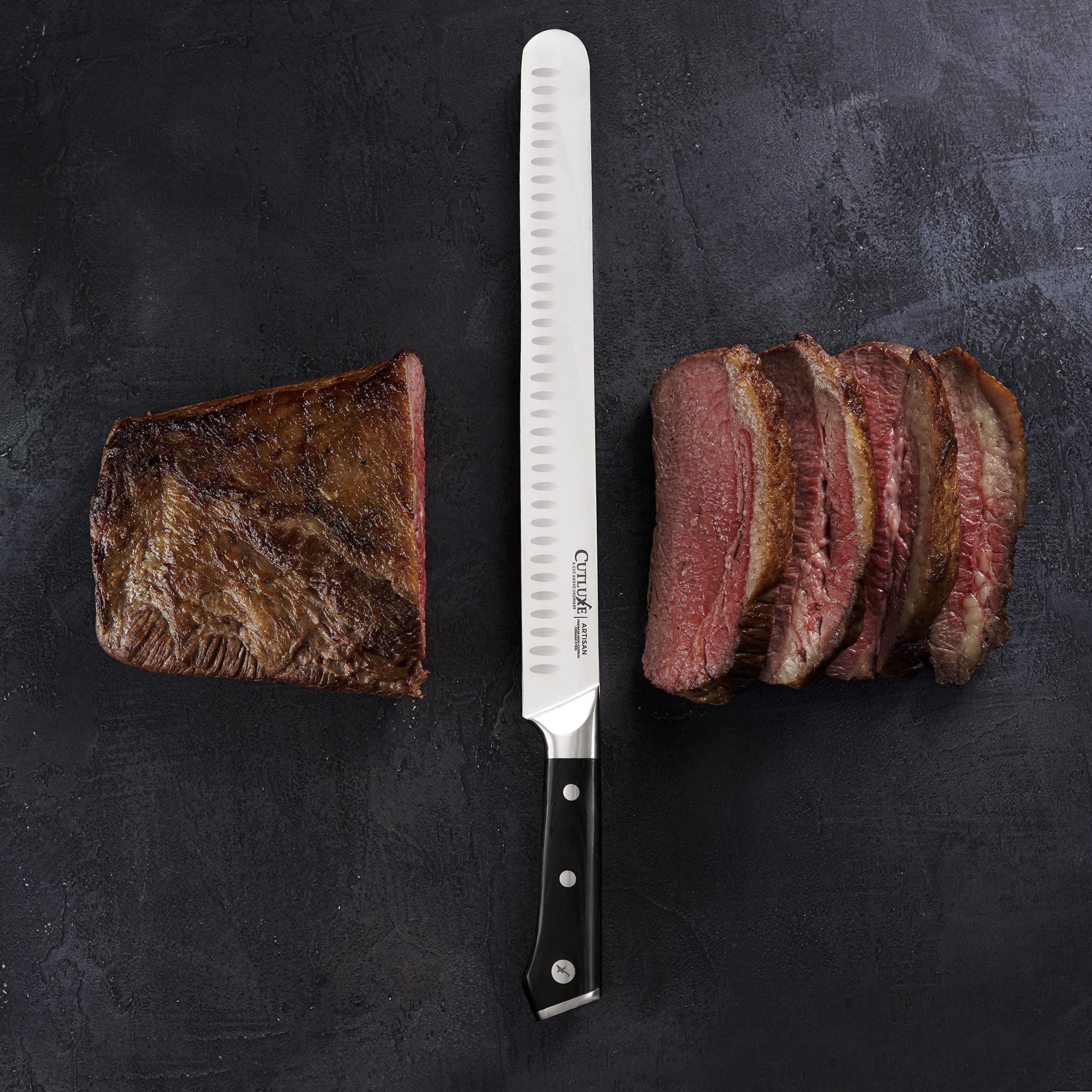 Cutluxe Brisket, Bullnose and Cimeter Knife Set– Forged High Carbon German Steel – Full Tang & Razor Sharp – Ergonomic Handle Design – Artisan Series