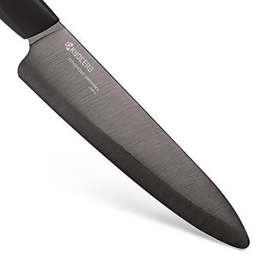 Kyocera Advanced Ceramic Revolution 4-Piece Knife Set :Includes 7-inch Chef's, 5.5-inch Santoku, 4.5-inch Utility and 3-inch Paring-Black Handle w/Black Blades