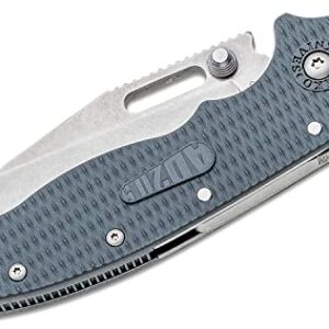 Demko Knives AD 20.5 Shark Lock Folding Knife AUS10A AD20.5 Grivory Handle Shark Foot/Clip Point Blade (Grey Scale/Stonewash/Shark Foot)