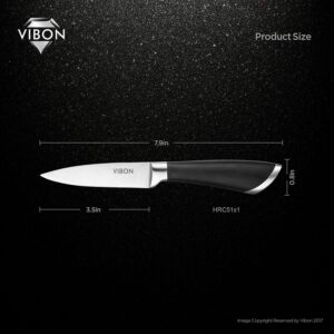 VIBON 3.5 Inches Paring Knife, Fruit Knife Ktchen Vegetable Cutlery (black and silver)