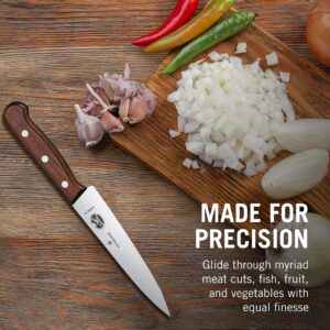 Victorinox Rosewood Chef's Knife - Premium Cooking Knife for Kitchen Accessories - Kitchen Knife Cuts Meat, Fruit, Vegetables & More - Wood Handle, Straight Edge, 6"