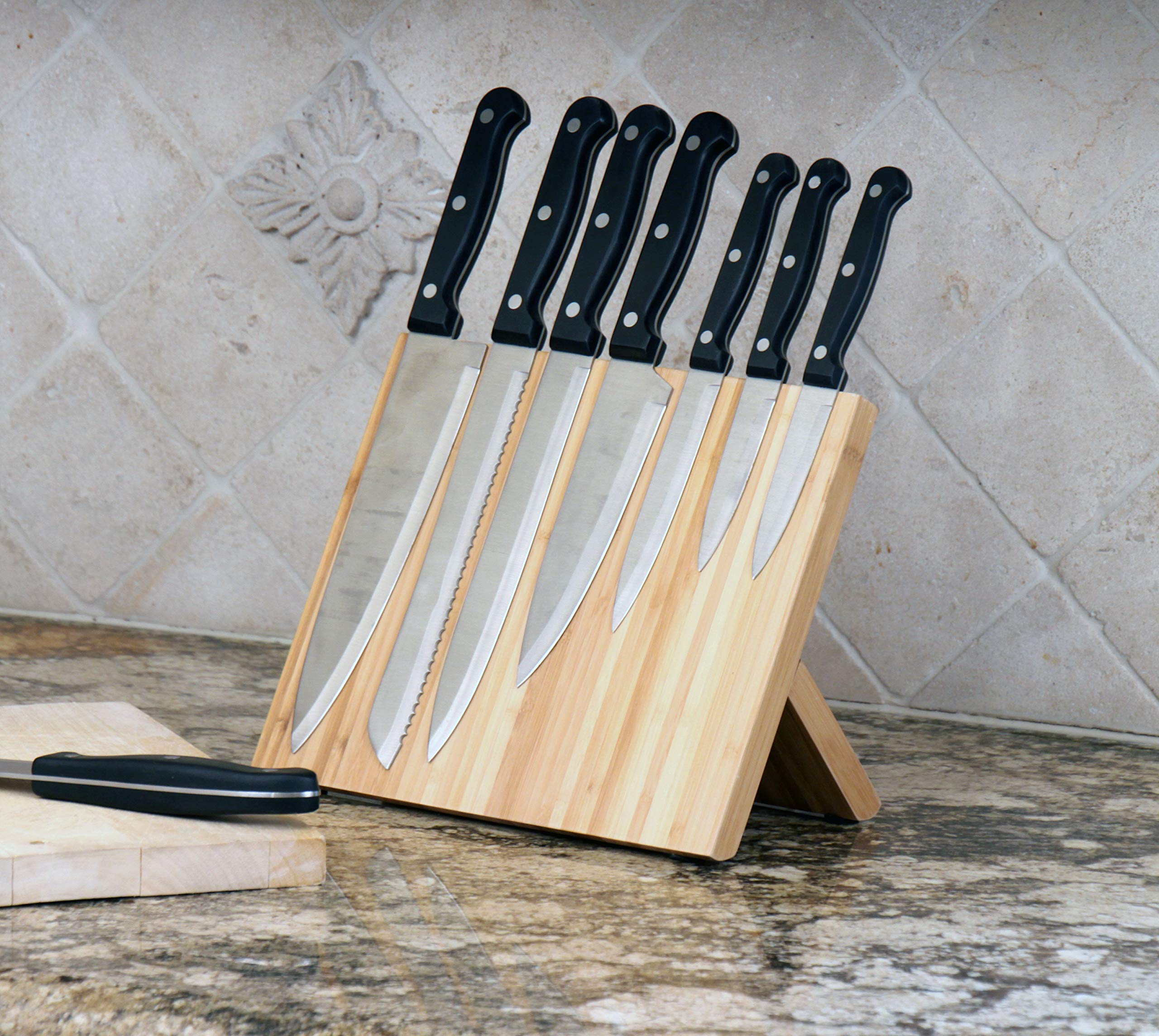 Bamboo Magnetic KNIFEdock - The kitchen Magnetic KNIFEdock has revolutionized storing and displaying your knifes both elegantly, and safely. This KNIFEdock keeps your cutlery close at hand.