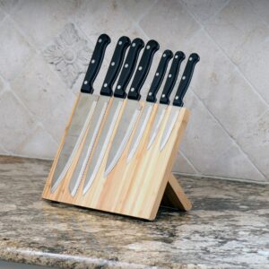 Bamboo Magnetic KNIFEdock - The kitchen Magnetic KNIFEdock has revolutionized storing and displaying your knifes both elegantly, and safely. This KNIFEdock keeps your cutlery close at hand.