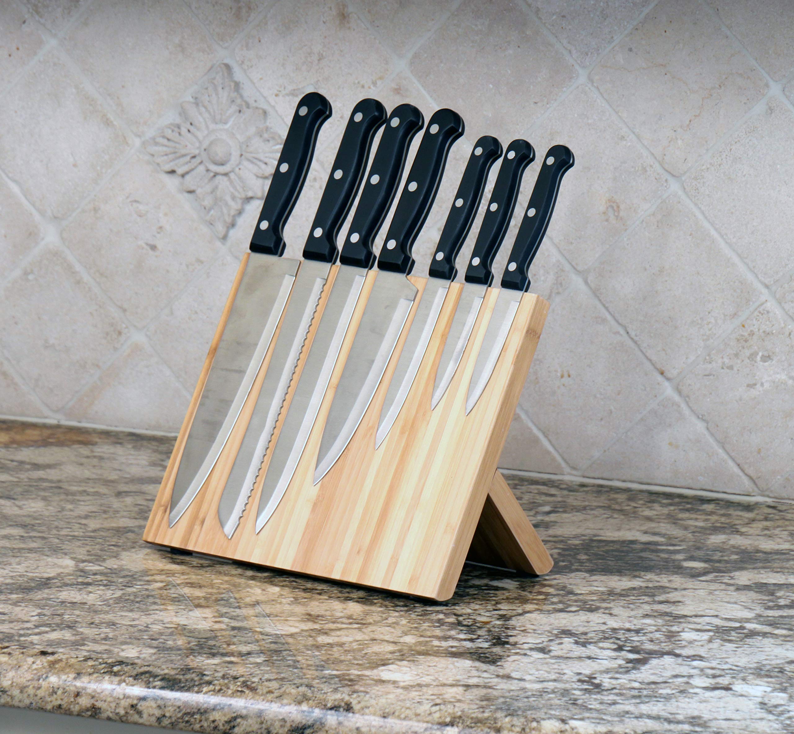 Bamboo Magnetic KNIFEdock - The kitchen Magnetic KNIFEdock has revolutionized storing and displaying your knifes both elegantly, and safely. This KNIFEdock keeps your cutlery close at hand.