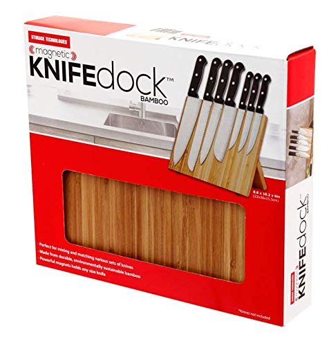 Bamboo Magnetic KNIFEdock - The kitchen Magnetic KNIFEdock has revolutionized storing and displaying your knifes both elegantly, and safely. This KNIFEdock keeps your cutlery close at hand.