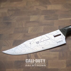 Dalstrong Chef Knife - 8 inch - Call of Duty Edition - Exclusive Collector Set - High-Carbon 9CR18MOV Steel - G10 Digital Camo Handle - Ultra-Thin Zero Friction Blade - Chef's Knife - Leather Sheath