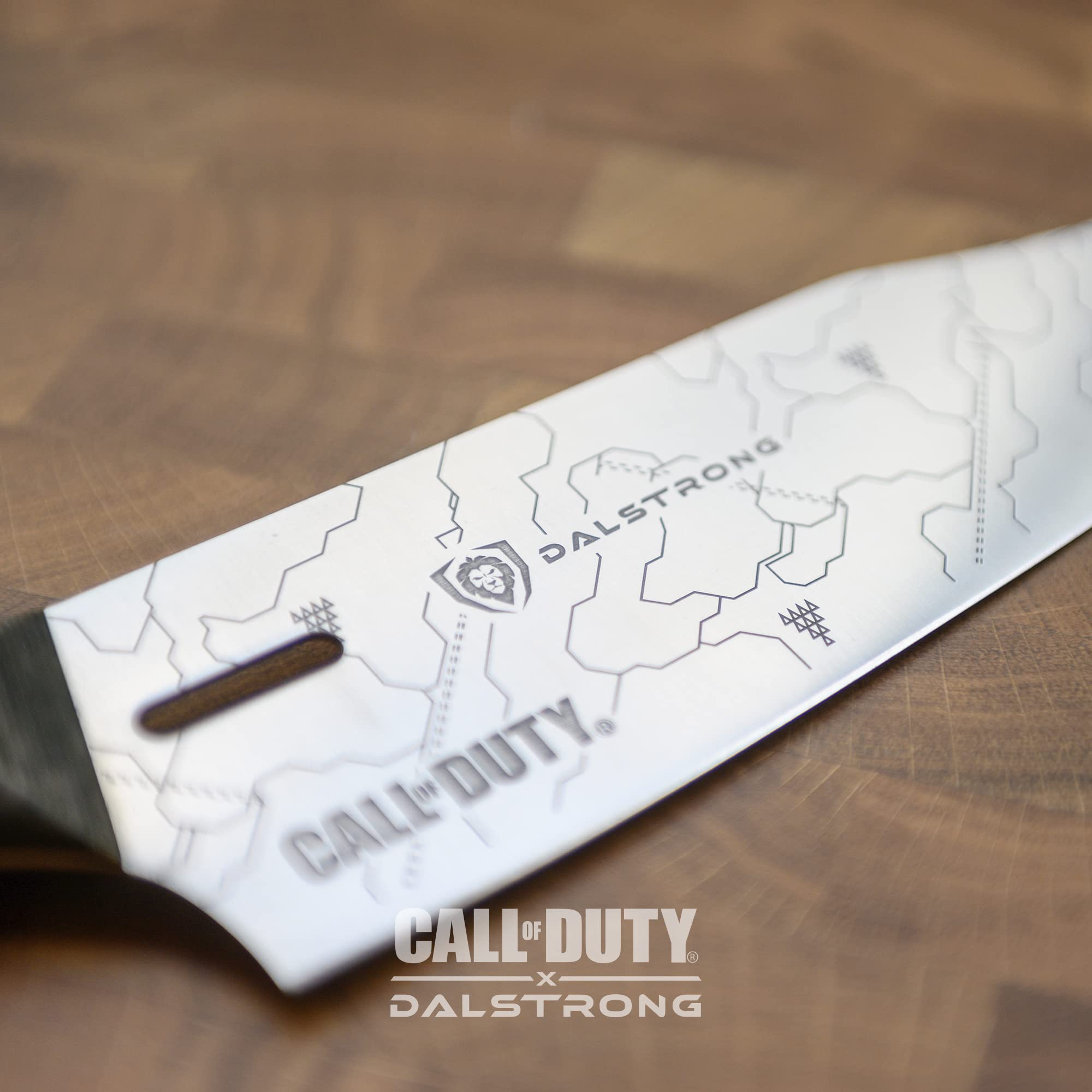 Dalstrong Chef Knife - 8 inch - Call of Duty Edition - Exclusive Collector Set - High-Carbon 9CR18MOV Steel - G10 Digital Camo Handle - Ultra-Thin Zero Friction Blade - Chef's Knife - Leather Sheath