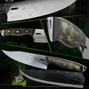 Dalstrong Chef Knife - 8 inch - Call of Duty Edition - Exclusive Collector Set - High-Carbon 9CR18MOV Steel - G10 Digital Camo Handle - Ultra-Thin Zero Friction Blade - Chef's Knife - Leather Sheath