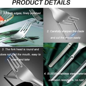 2 Pack Watermelon Fork Slicer, 2-in-1 Watermelon Slicer, Summer Watermelon Cutter, Stainless Steel Fruit Forks Slicer Knife for for Camping Kitchen