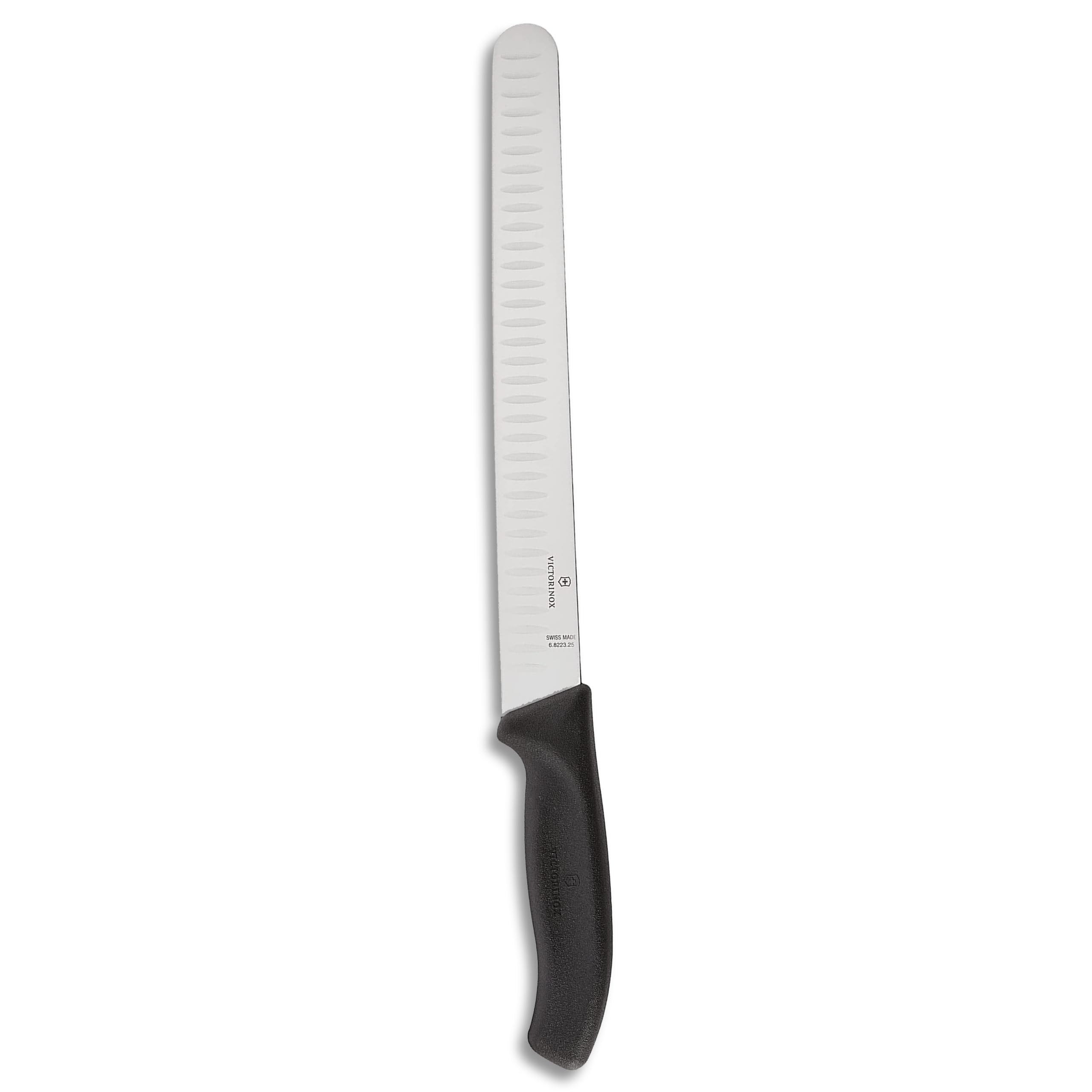 Victorinox 10.25 Inch Swiss Classic Slicing Knife with Granton Blade, Black (6.8223.25US1)