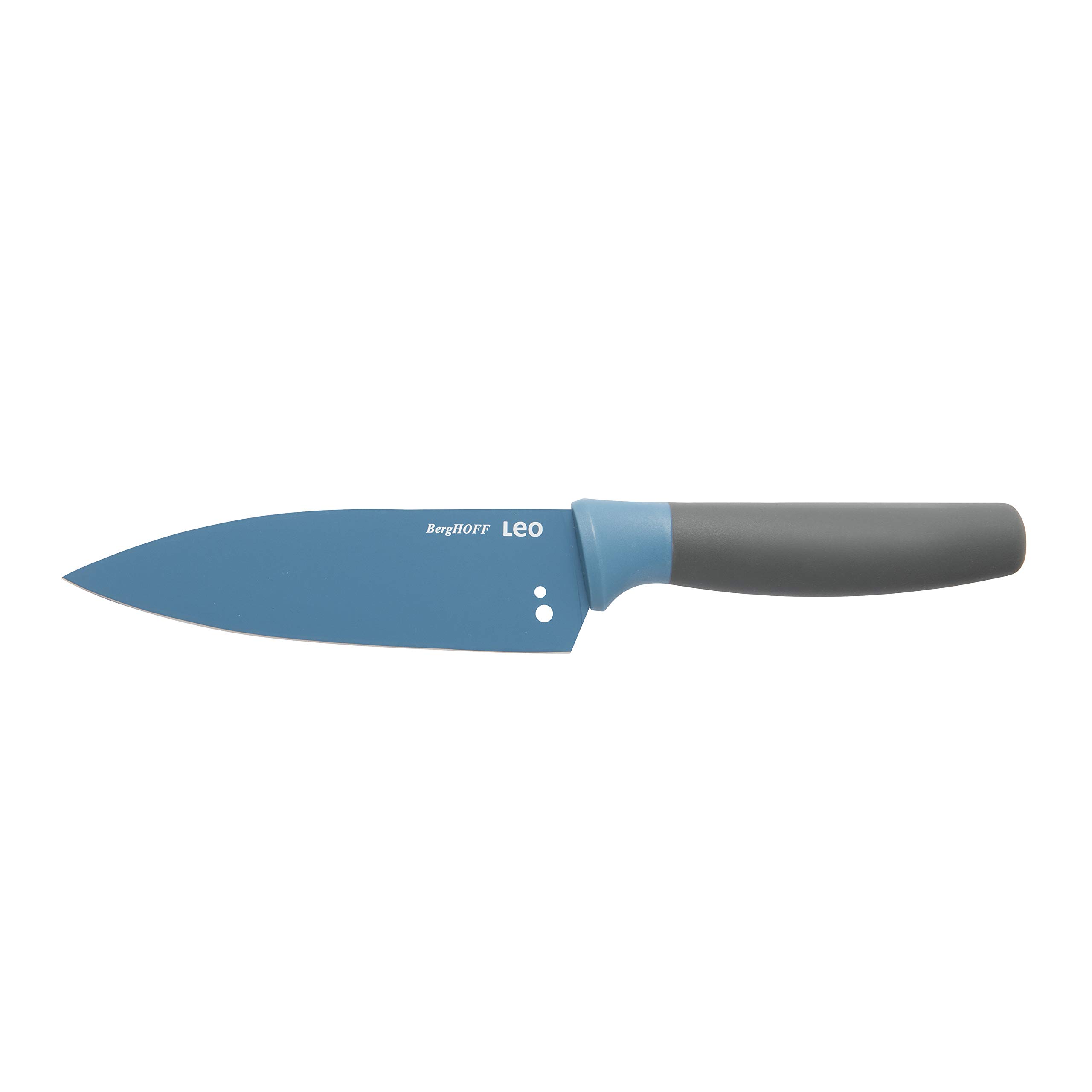 BergHOFF Leo Ceramic Coated Non-Stick Small Chefs Knife with Herb Stripper, 14cm, Stainless Steel, Blue, 6 x 26.5 x 2 cm