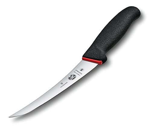 Victorinox Kitchen Boning, 6" curved, flexible narrow blade, black Dual Grip handle 5.6613.15D