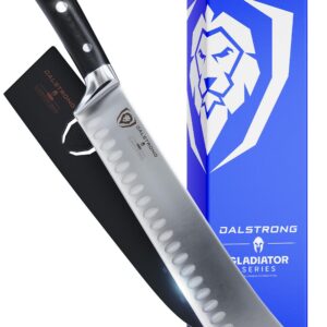 Dalstrong Bull Nose Butcher Knife - 10 inch - Gladiator Series Elite - High Carbon Premium German Steel - Breaking Knife - Black G10 Handle - Meat BBQ Knife - Sheath Guard Included - NSF Certified