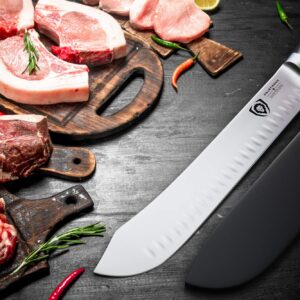 Dalstrong Bull Nose Butcher Knife - 10 inch - Gladiator Series Elite - High Carbon Premium German Steel - Breaking Knife - Black G10 Handle - Meat BBQ Knife - Sheath Guard Included - NSF Certified