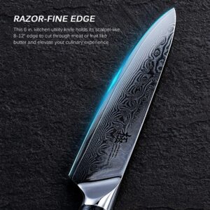 KYOKU Shogun Series 8" Professional Chef Knife + 6" Utility Chef Knife + 3.5" Paring Knife - Japanese VG10 Steel Core Forged Damascus Blade