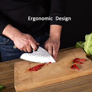 ZONGHAI Meat Cleaver, Chef's knife with Rosewood Handle - 8.5 inch Steel Blade - Kitchen Fillet Knife For Chopping, Slicing and Dicing Fruits, Vegetables and Meat